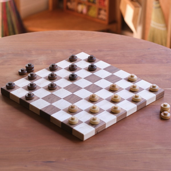 Wood Checker Board - Etsy