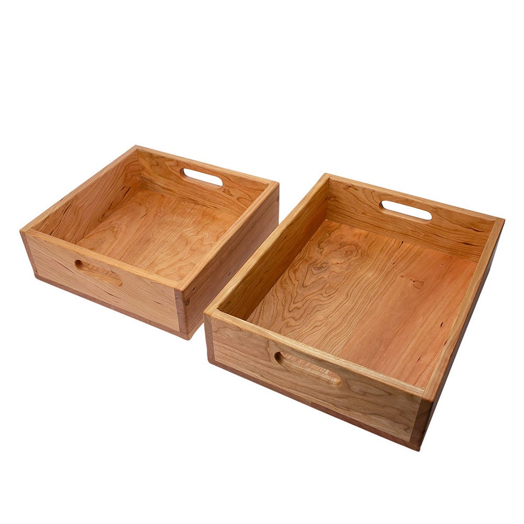 Cherry Wood Storage Crates / Boxes, 2 Sizes - Etsy