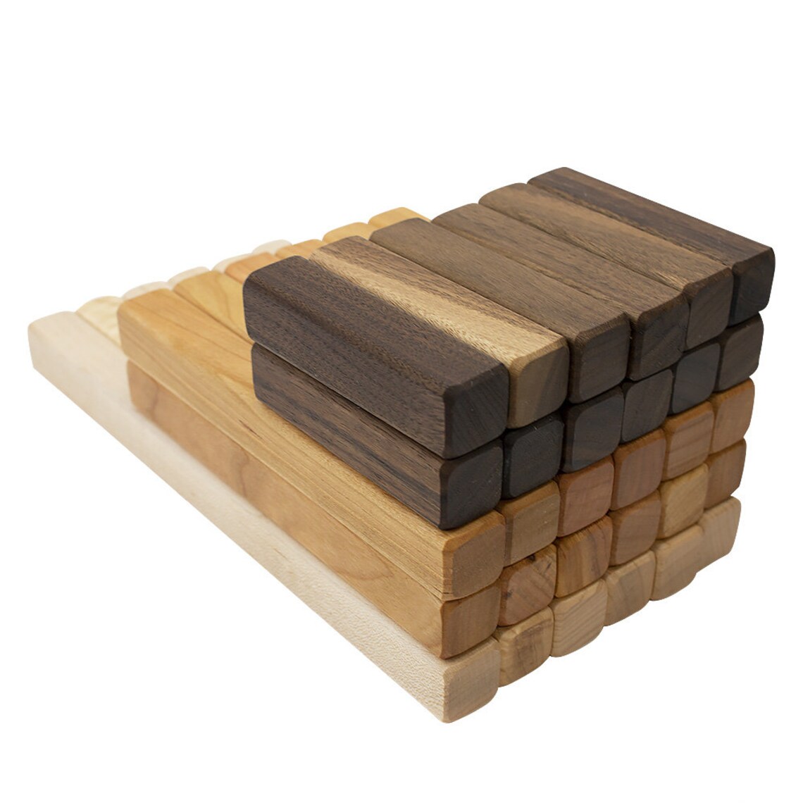 Wood Building Sticks 30 Pieces Cherry Walnut & Maple Wood | Etsy