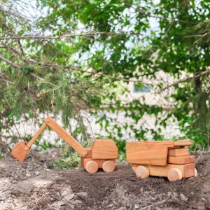 Cherry Wood Excavator Digger - Etsy