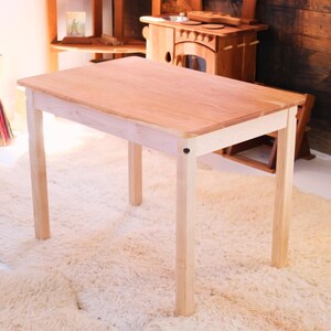 Simple Cherry & Maple Table With Two Benches - 24 1/2 X 33 X 21 3/4 ...