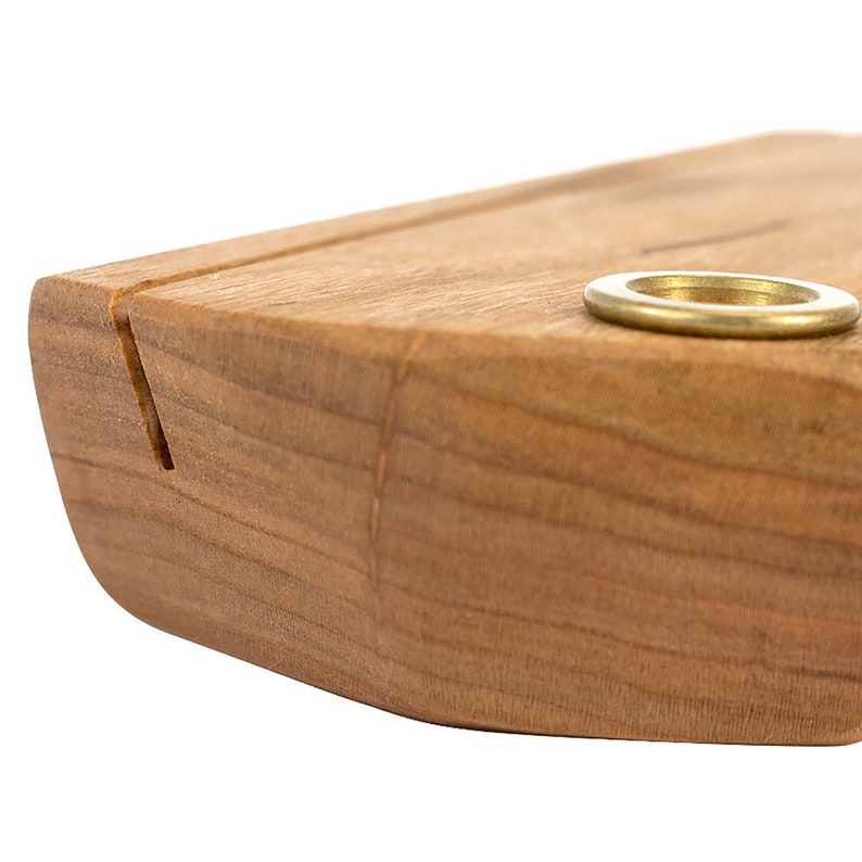 Solid Cherry Wood Postcard Holder With Brass Inserts & - Etsy