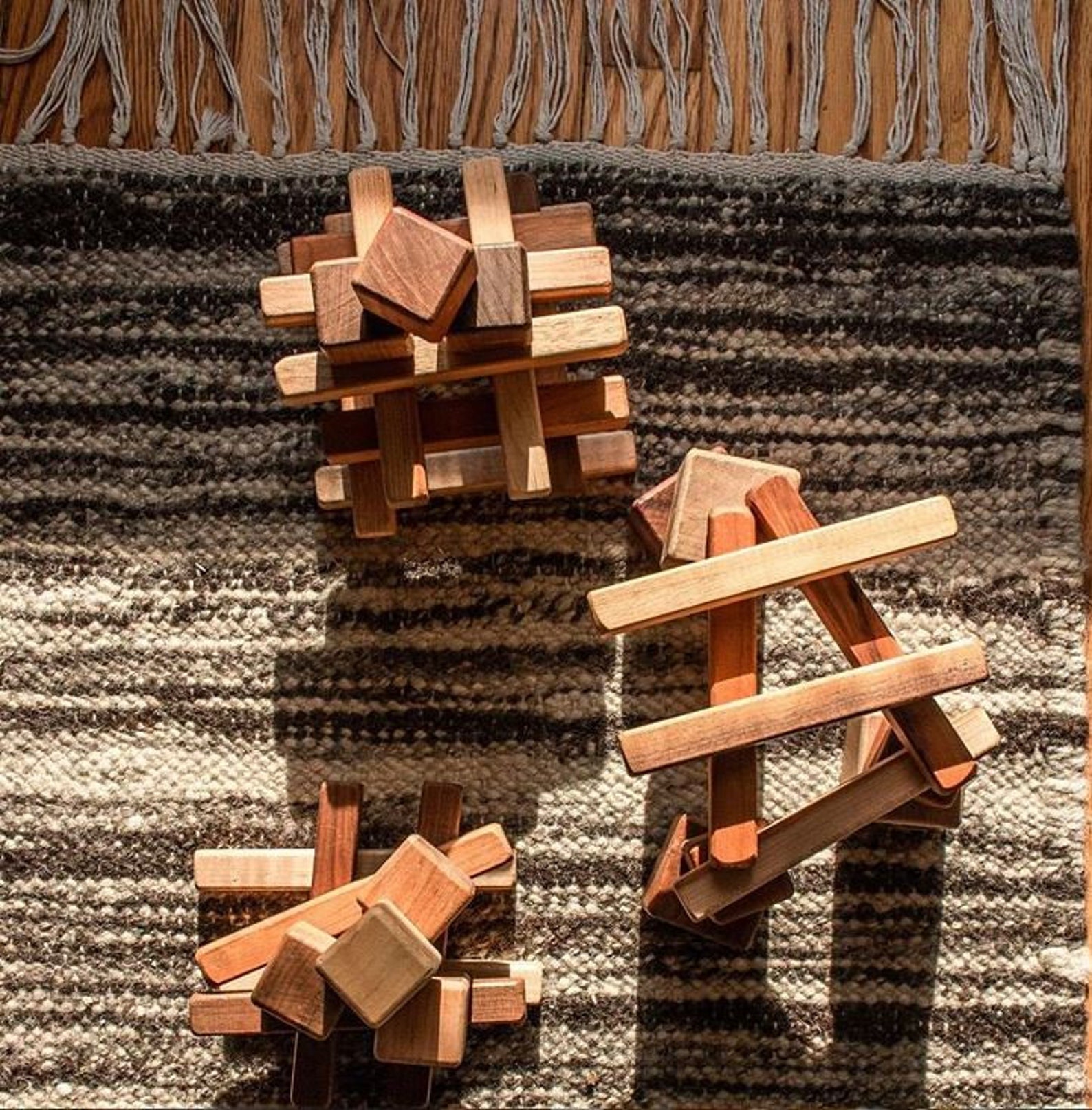 Wood Building Sticks 30 Pieces Cherry Walnut & Maple Wood | Etsy