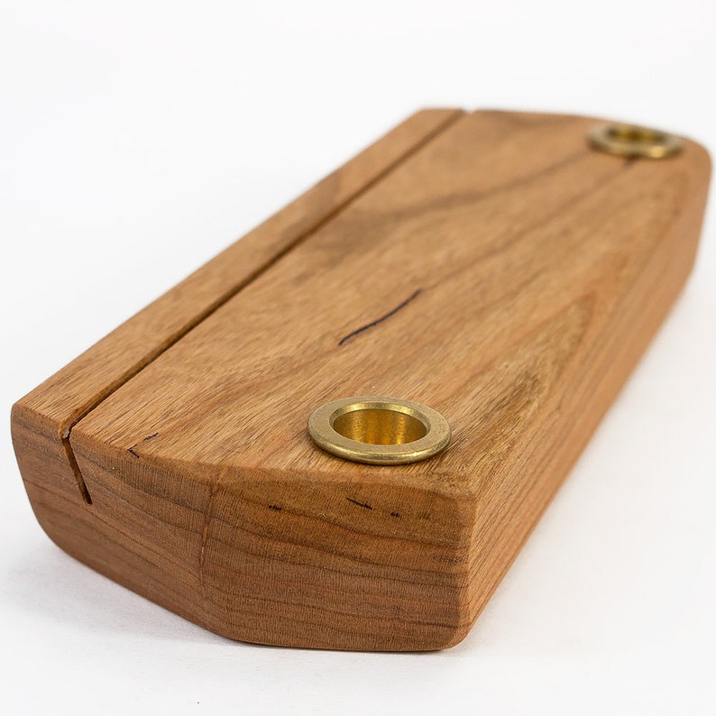 Solid Cherry Wood Postcard Holder With Brass Inserts & - Etsy