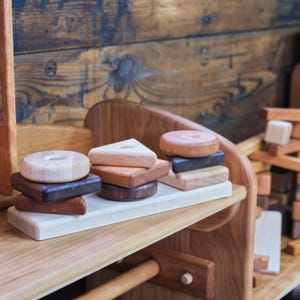 Trio Toddler Shape Stacker With 9 Wood Stacking Shapes - Circles ...