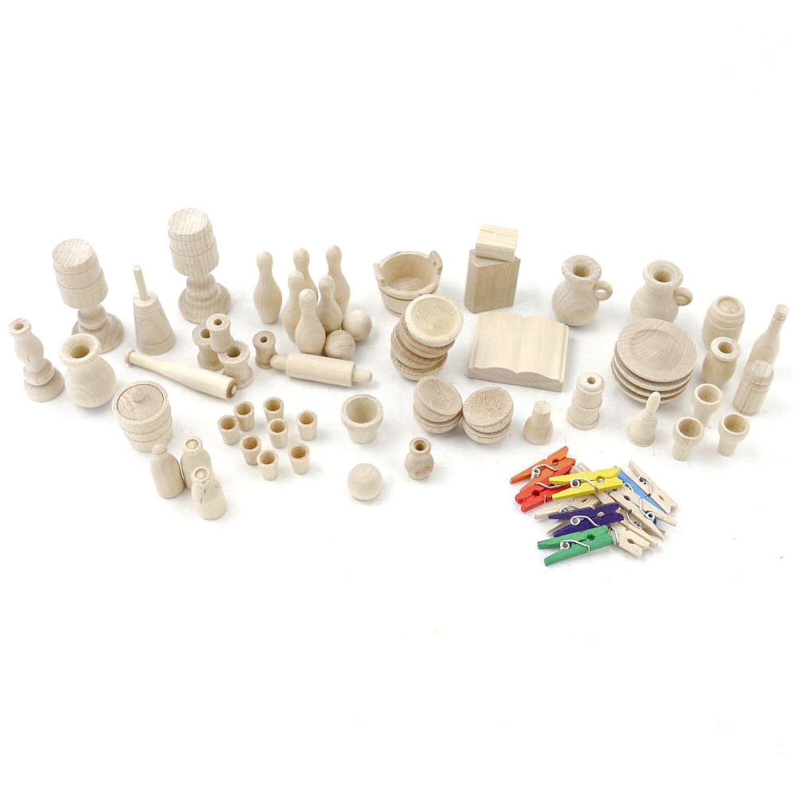 Dollhouse Wooden Miniature Accessory Set - Etsy