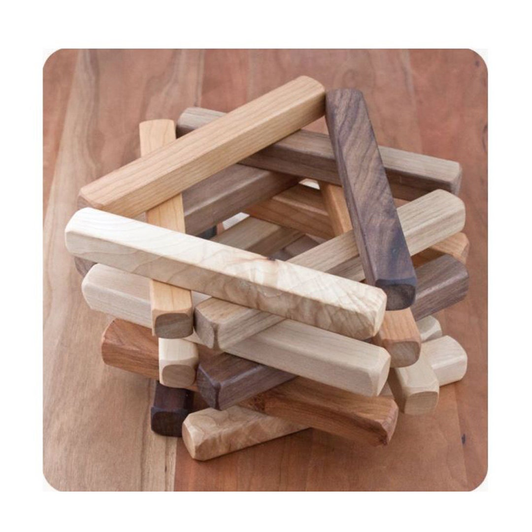 Tri-color Wood Building Sticks 6 Inch, Set of 18 - Etsy