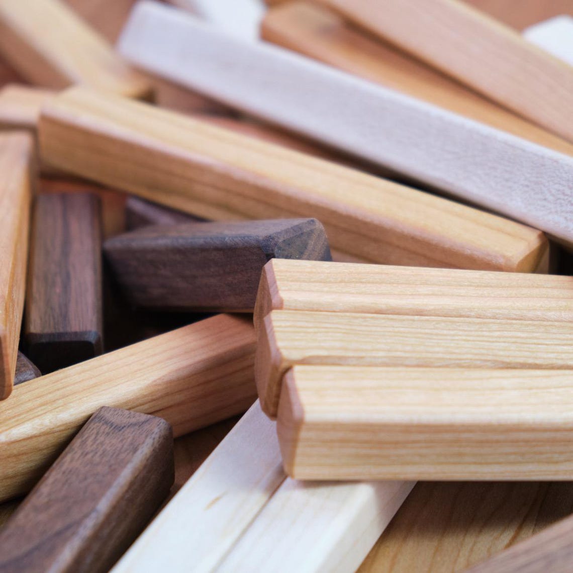 Wood Building Sticks, 30 Pieces, Cherry, Walnut & Maple Wood - Etsy