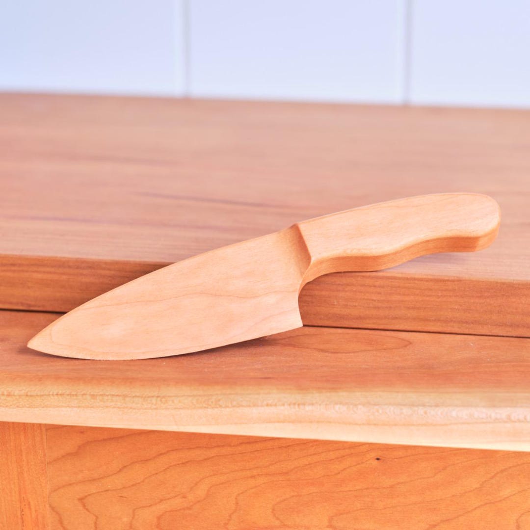 7 Inch Cherry Wood Cutting Knife - Children's Chopper - Etsy