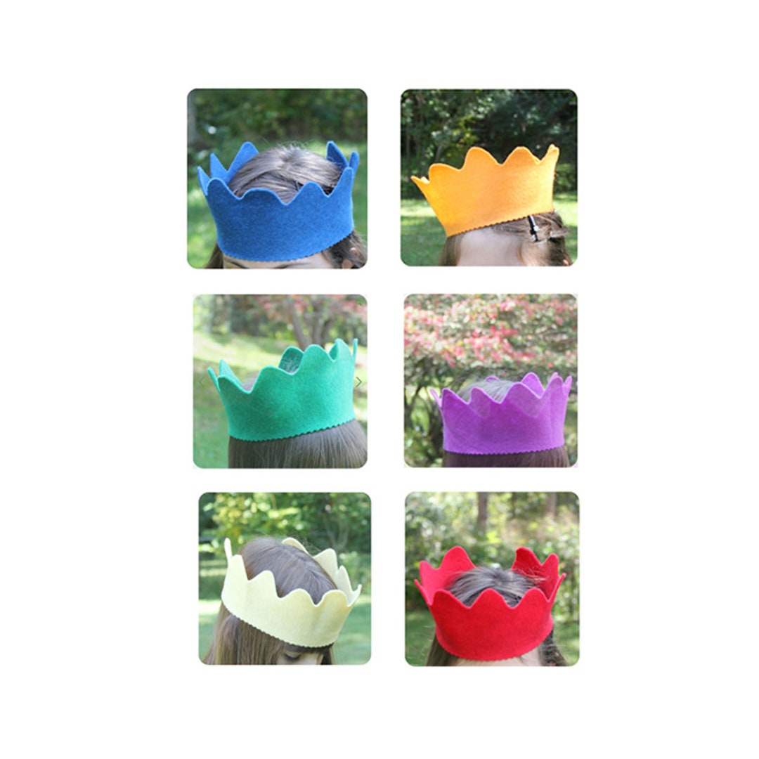 Colorful Wool Felt Crowns Set of 6 - Etsy