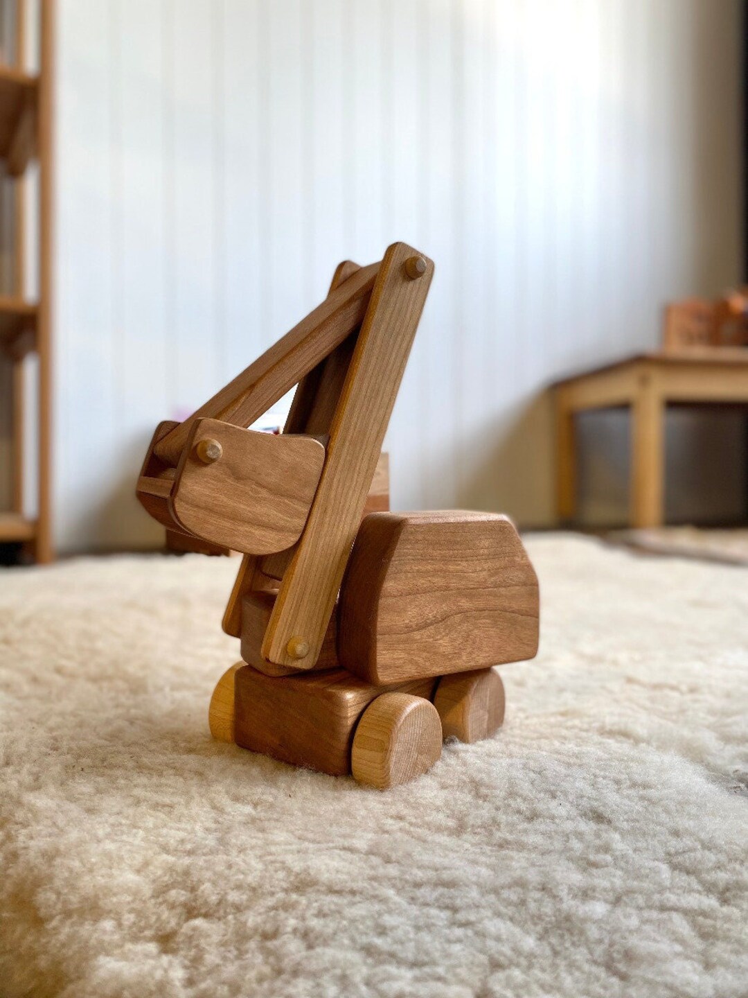 Cherry Wood Excavator Digger - Etsy