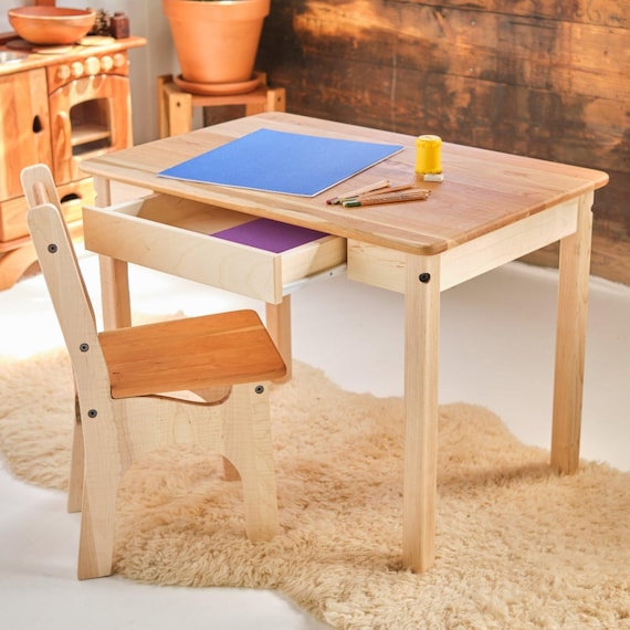 Wooden childs desk and chair store