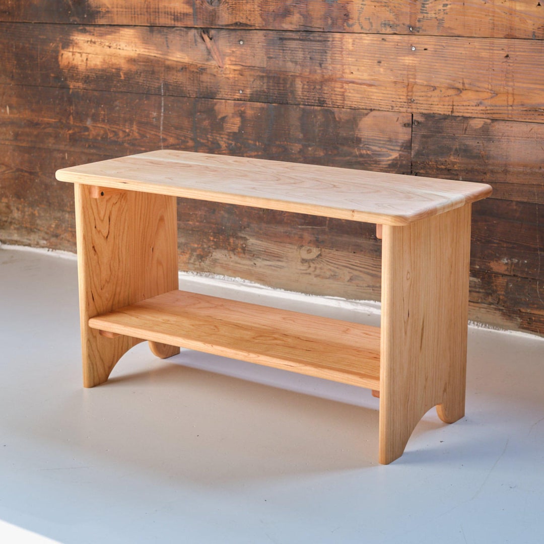 Cherry Wood Storage Bench - 32" L X 14" D X 18" H - Etsy