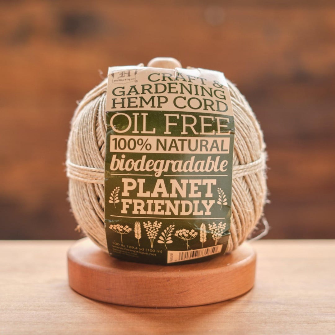 Cherry Wooden Spool Holder With Planet Friendly Organic Hemp Cord - Etsy