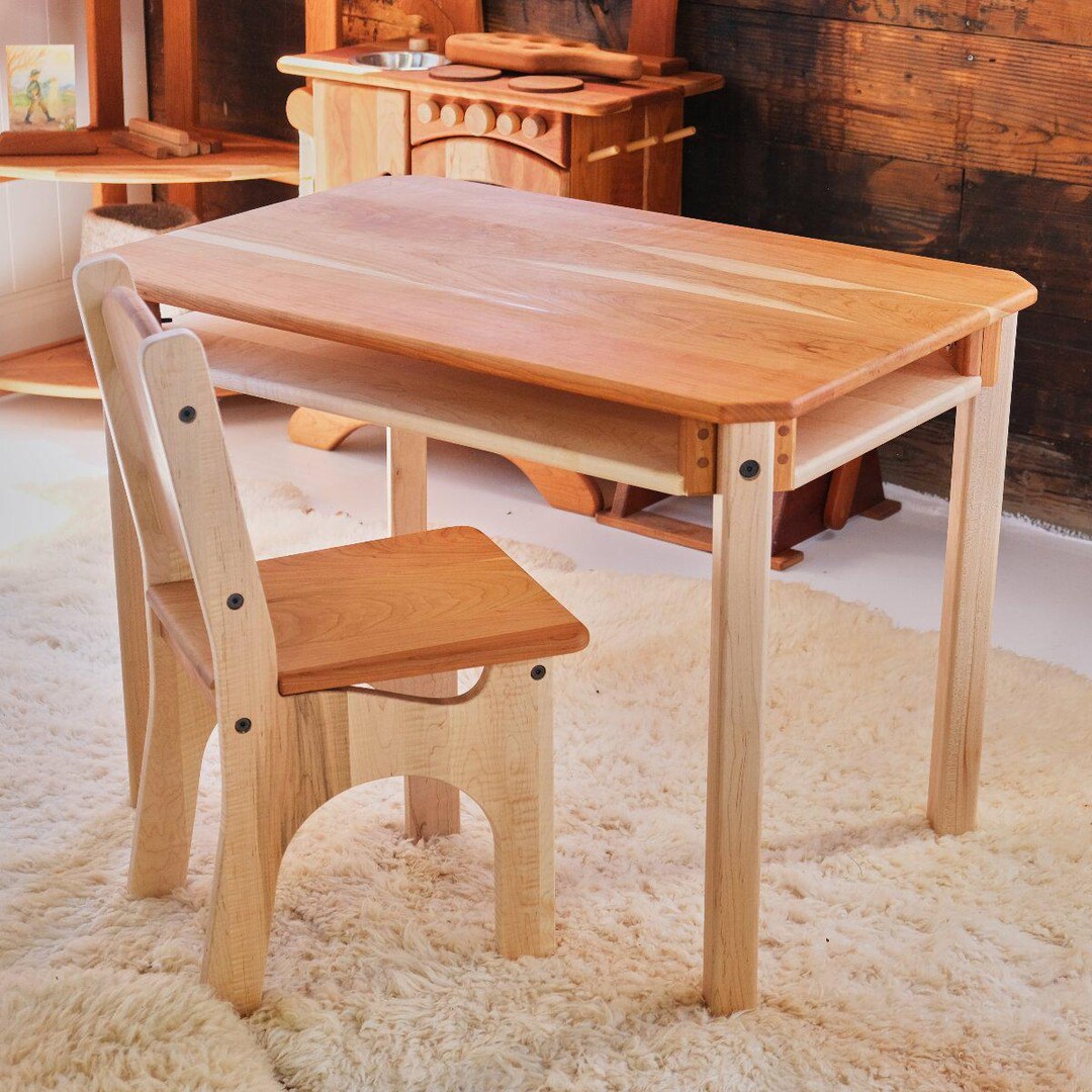 Children's Hardwood Farmhouse Table, Table With Chairs, or Farmhouse ...