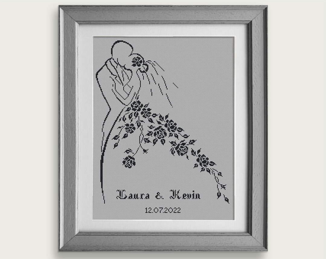Bride and Groom Cross Stitch - Cross Stitch Chart Wedding - Cross ...