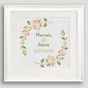 Flowers Cross Stitch - Cross Stitch Pattern - Wedding Cross Stitch ...