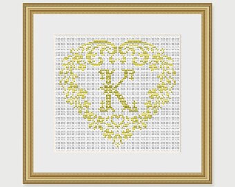 Monogram Cross Stitch Wedding Cross Stitch Pattern - Etsy