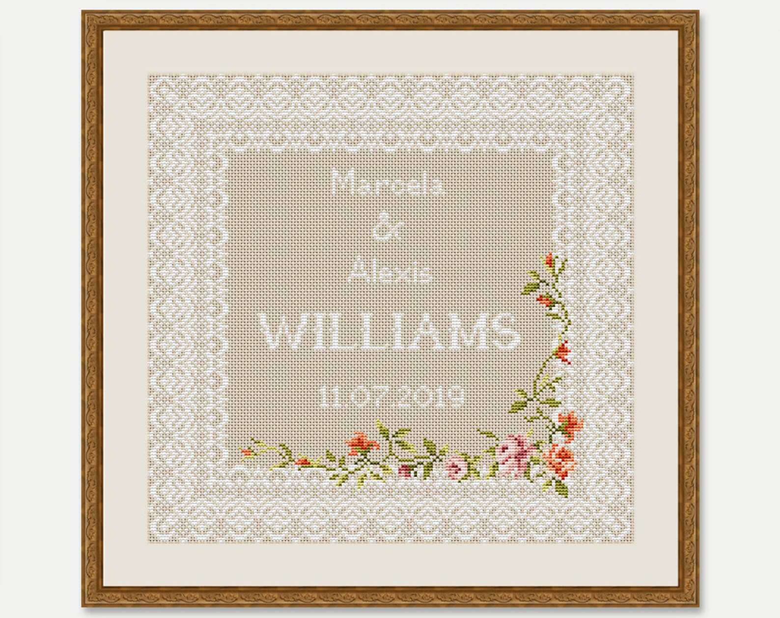 Wedding Cross Stitch Pattern Personalized Cross Stitch - Etsy
