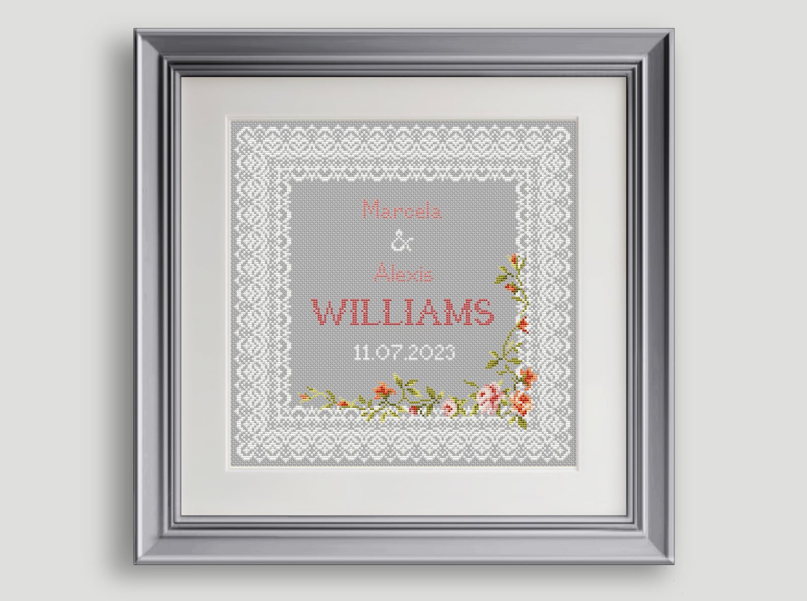 Wedding Cross Stitch Pattern - Personalized Cross Stitch Wedding ...
