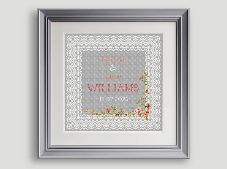 Wedding Cross Stitch Pattern Personalized Cross Stitch - Etsy