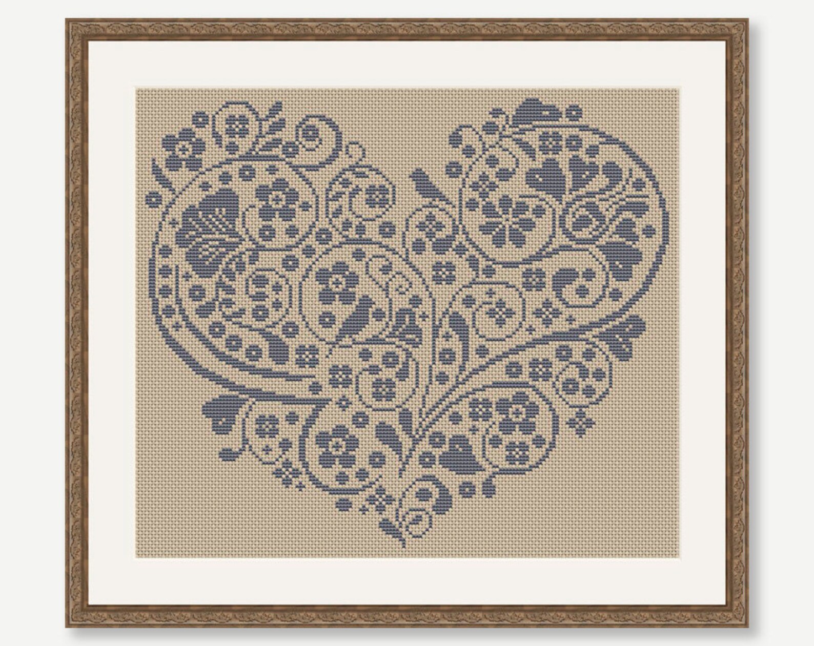 Heart Cross Stitch Wedding Cross Stitch Pattern Wedding - Etsy