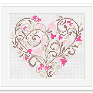 Heart Cross Stitch Wedding Cross Stitch Pattern Scheme for Cross Stitch ...