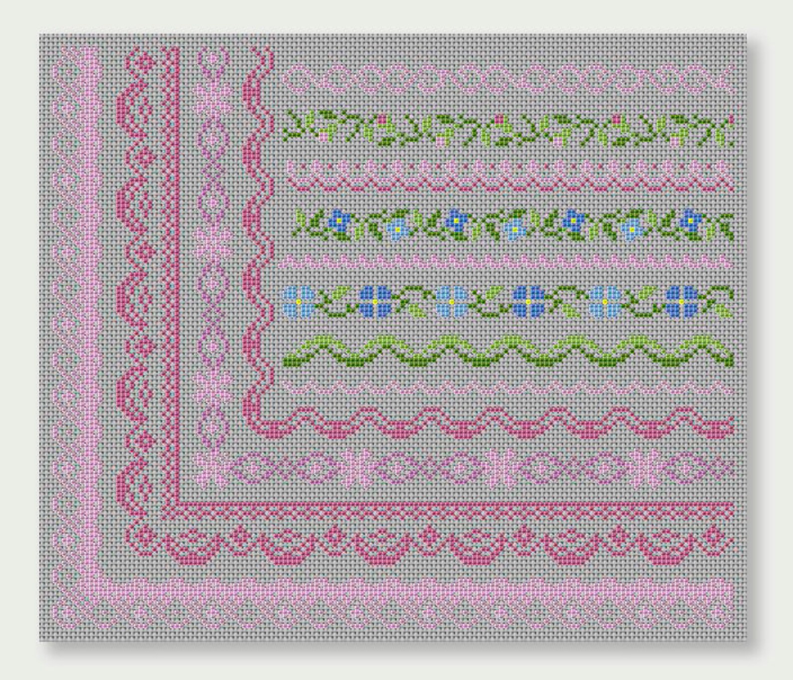 Cross Stitch Patterns- Cross Stitch Border- Cross Stitch Edge- Counted ...