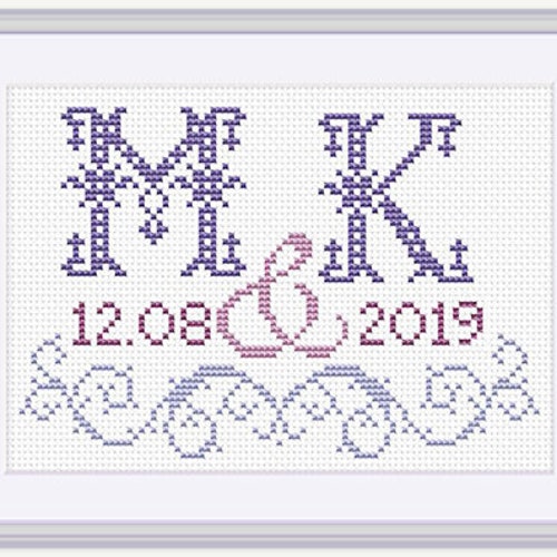 Cross Stitch Pattern Monogram Customisable Wedding Cross - Etsy