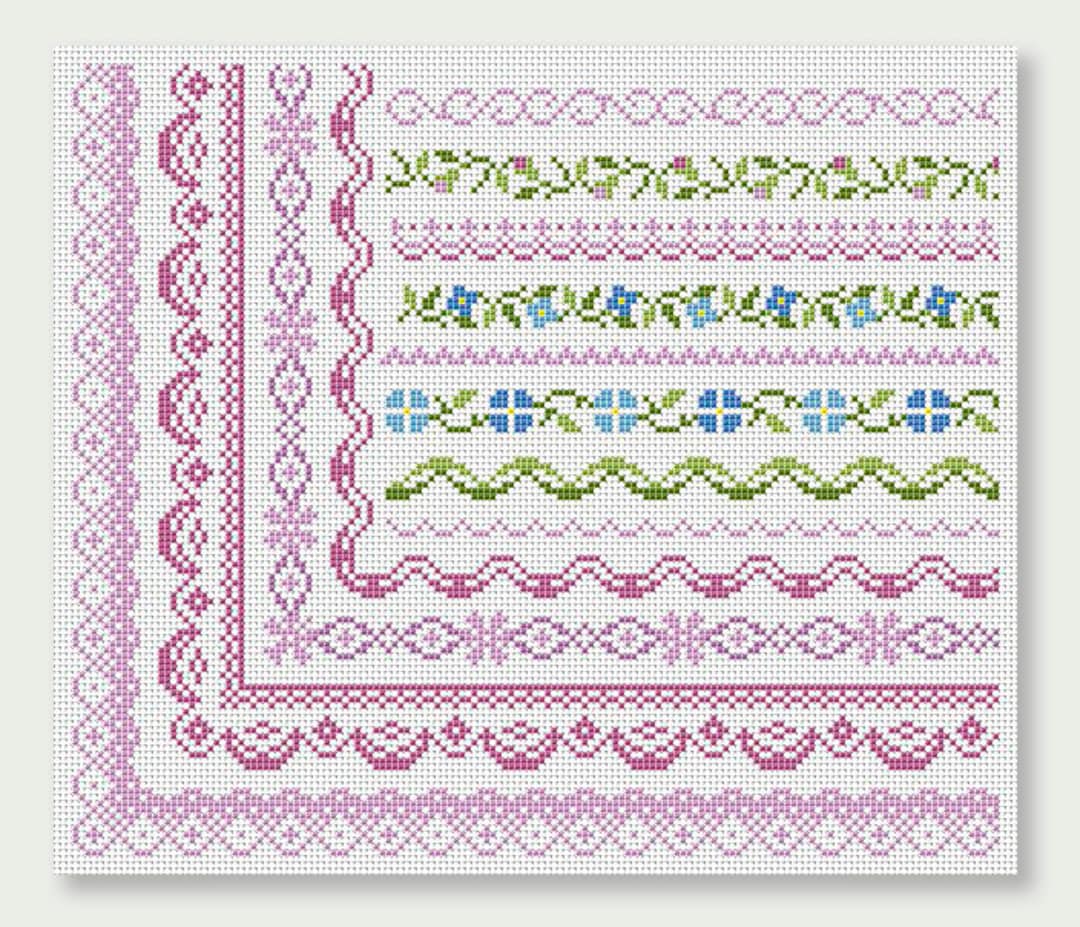 Cross Stitch Patterns- Cross Stitch Border- Cross Stitch Edge- Counted ...