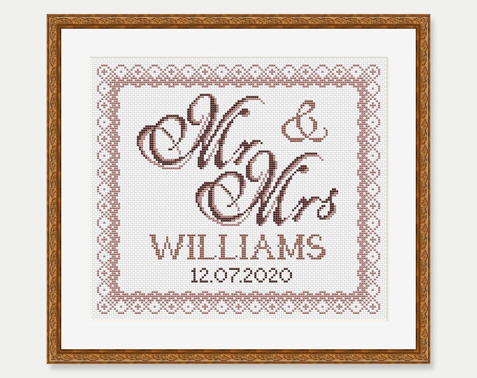 Wedding Cross Stitch Pattern Cross Stitch Gift Embroidery - Etsy