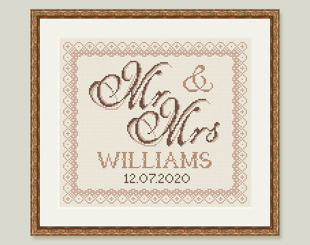 Wedding Cross Stitch Pattern - Cross Stitch Gift - Embroidery - Wedding ...