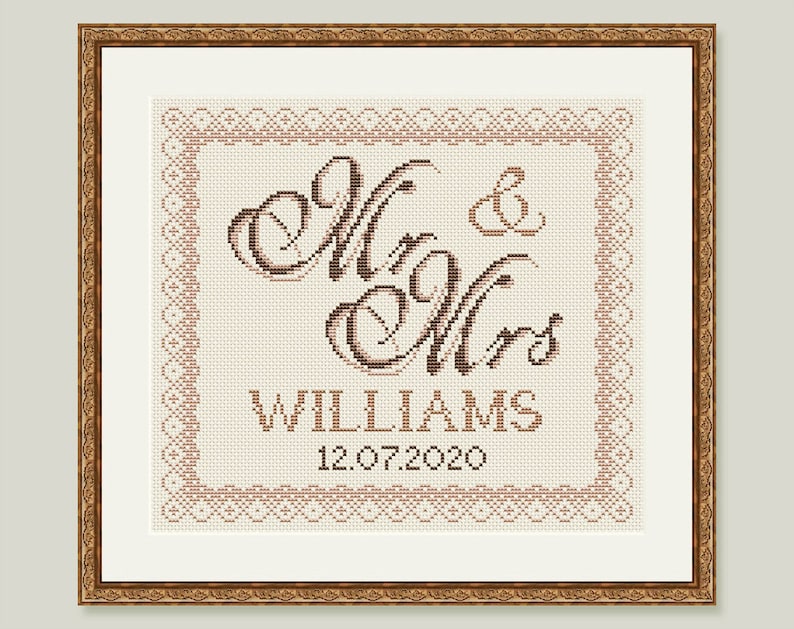 Wedding Cross Stitch Pattern Cross Stitch Gift Embroidery | Etsy