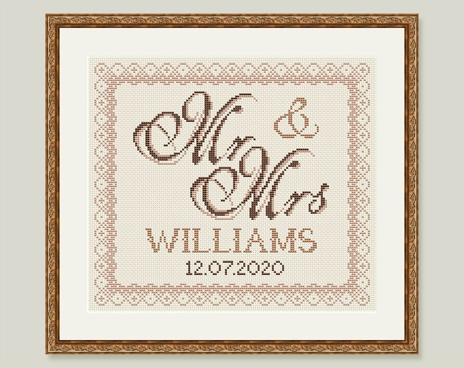 Wedding Cross Stitch Pattern Cross Stitch Gift Embroidery | Etsy