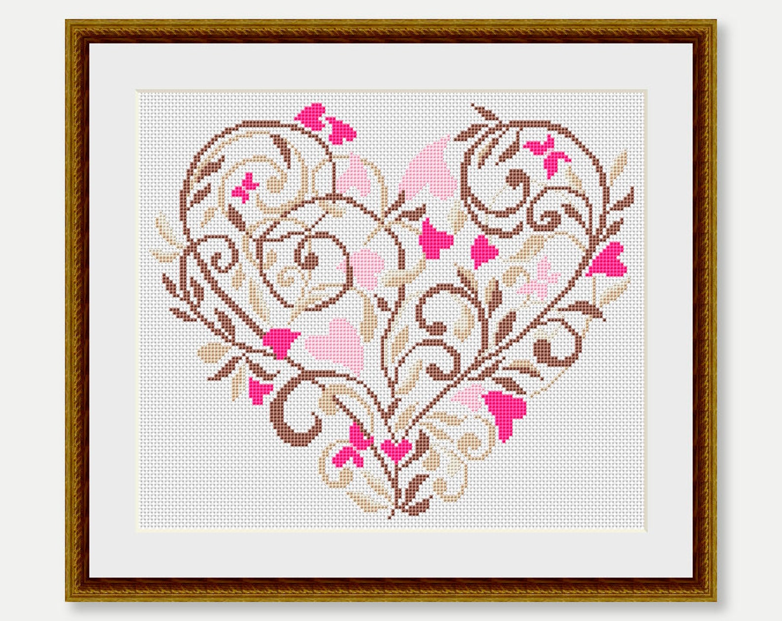 Heart Cross Stitch Wedding Cross Stitch Pattern Scheme for - Etsy