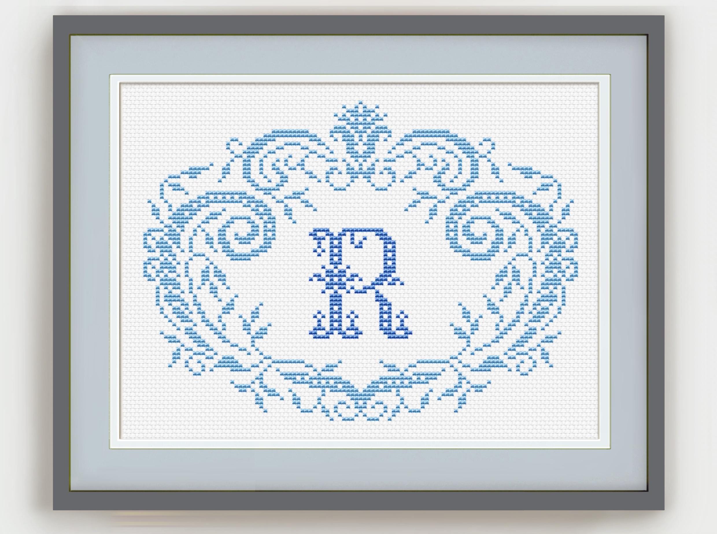 Monogram- Cross Stitch Pattern - Customisable Cross Stitch Chart - PDF ...