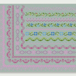 Cross Stitch Patterns- Cross Stitch Border- Cross Stitch Edge- Counted ...