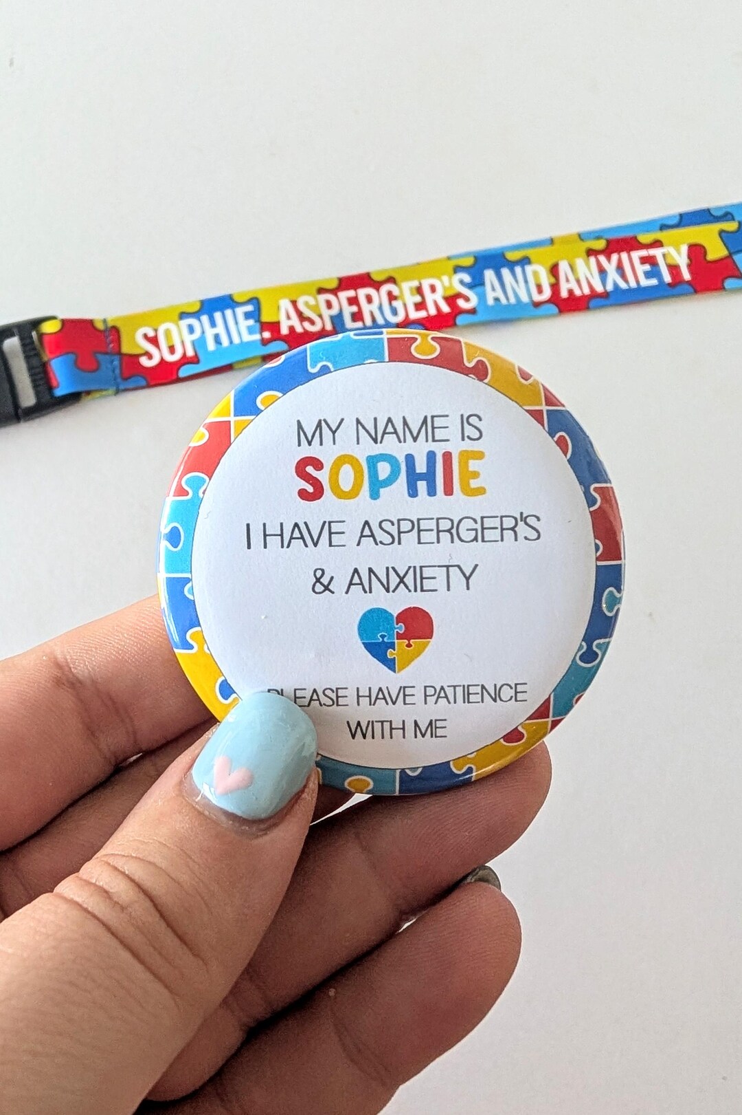 Personalised Autism Badge | SEN Badge | Autism ADHD Button Badge | Deaf ...