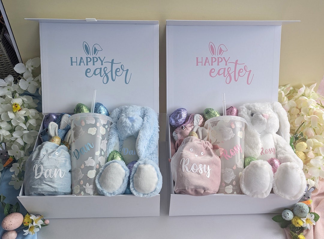 Personalised Easter Gift Box | Kids Easter Hamper Gift | Bunny Cuddly ...