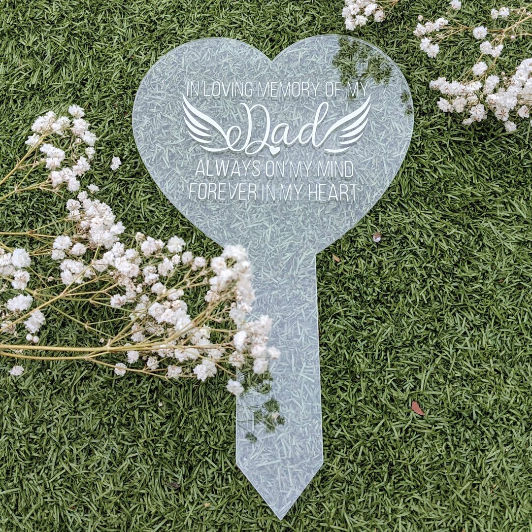Personalised Heart Grave Marker | Memorial Rememberance Plaque | Memory ...