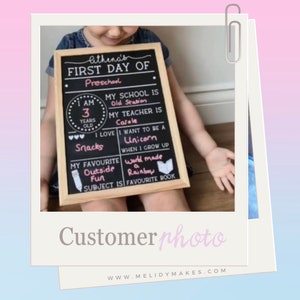 Personalised First Day of School Board | Back to School Chalkboard ...