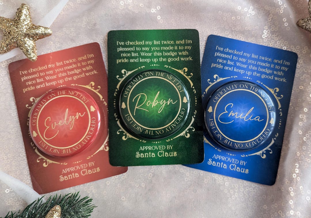 Personalised Official Nice List Badge | Christmas Eve Box Filler ...