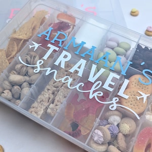 Personalised Travel Snacks Box | FOOD SAFE | Plane Snacks | Road Trip ...