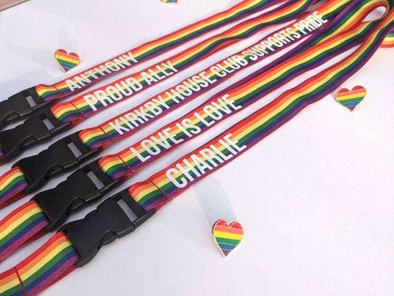 Personalised Rainbow Pride Lanyard London Pride Love is | Etsy