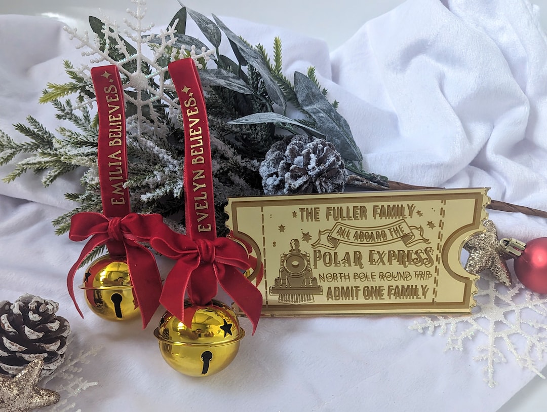 Personalised Polar Express Ticket and Believe Bell | Chistmas Trian ...