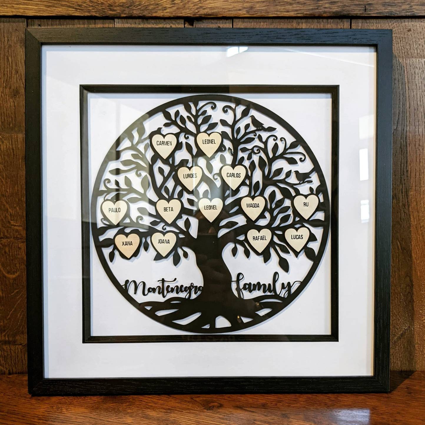 Family Tree Papercut Framed Family Tree Personalised Heart | Etsy