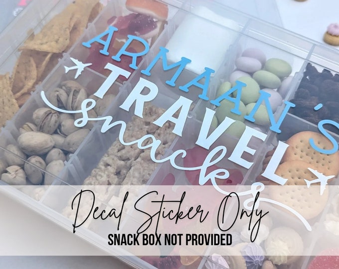 PERSONALISED Travel Snack Box Label Vinyl Decal Sticker - STICKER ONLY ...