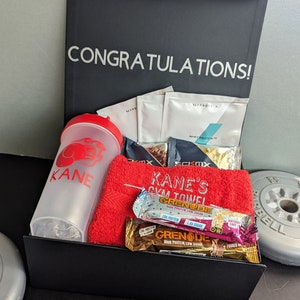 Personalised Gym Lover Gift Box | Protein Shaker, Gym Towel, Protein ...