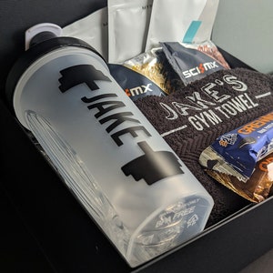 Personalised Gym Lover Gift Box | Protein Shaker, Gym Towel, Protein ...