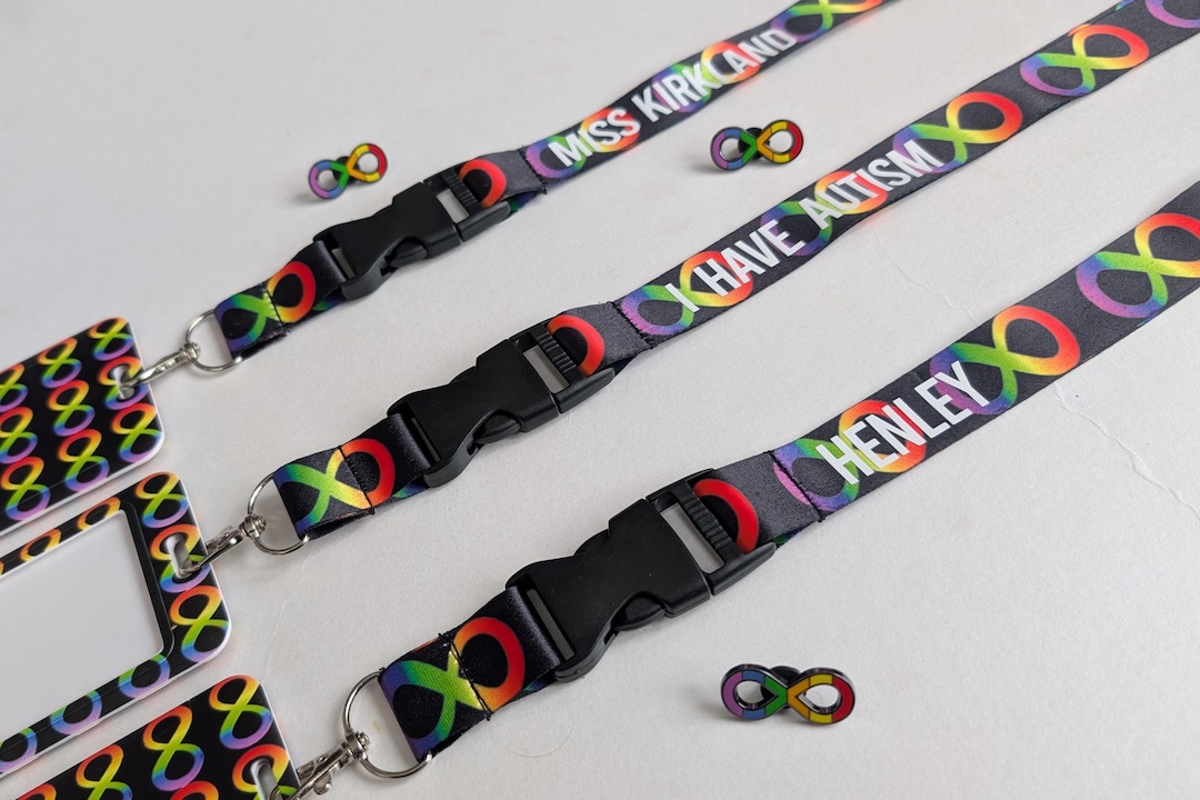 Personalised Autism Infinity Symbol Lanyard | Autistic ADHD | Teacher ...